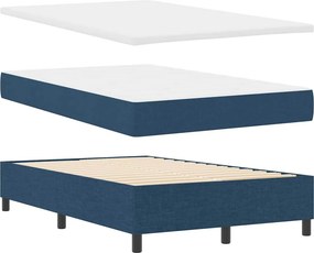 Postel s boxspringem s čelo Modrá 120 x 200 cm textil 3339461