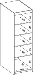 FALCO Šatní skříň Enja 1D3S Odstín: Bílá