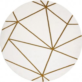 Dywany Łuszczów, AKCE: 120x120 (průměr) kruh cm Kusový koberec Emerald 1013 cream and gold kruh, bílá, ložnice