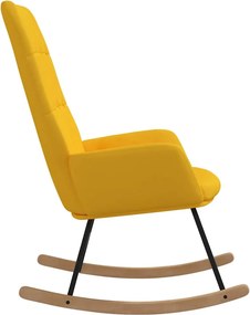 Houpací křeslo hořčicově žluté textil 341260