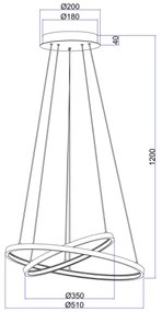 Globo 67192-42B - LED Lustr na lanku RALPH 2xLED/21W/230V