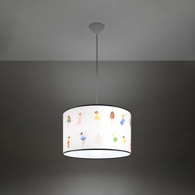 Dětské závěsné svítidlo Fairy, 1x plastové stínítko se vzorem, (fi 40cm)