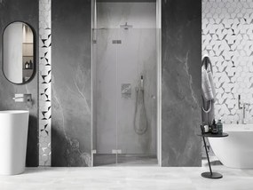 Mexen, Mexen Lunar výklopné sprchové dveře 95 cm, transparentní, broušený nikl - 834-095-000-97-00-L