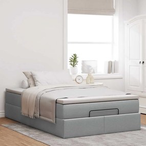 Osmanský rám postele s matrací světle šedá 120x200cm textil 3311099