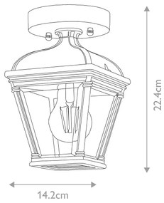 Elstead  BAYVIEW-PORCH-BK - Venkovní strop. svítidlo BAYVIEW 1xE27/60W/230V IP44