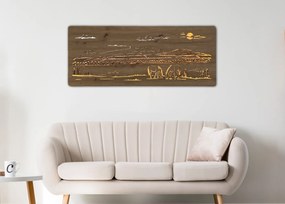 Li-Go "Pálava" světelný obraz s baterií 120x50cm varianta ovládání: manuál/pohybové čidlo, provedení povrchu: ořech