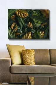 Obraz GREEN AND GOLD LEAVES 70 x 100 cm