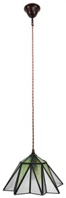 Zelený závěsný Tiffany lustr ve tvaru květu Luned – 31x107 cm