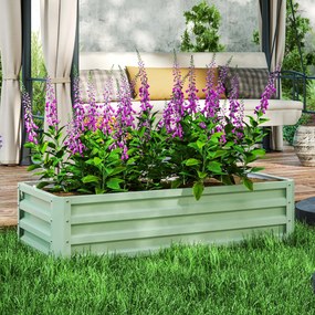 Outsunny Zvedený Záhon z Oceli, Zahradní Rámeček s Otevřeným Dnem pro Pěstování Zeleniny 120x60x30,5 cm na Balkon, Terasu, Květináč pro Květiny, Rost…