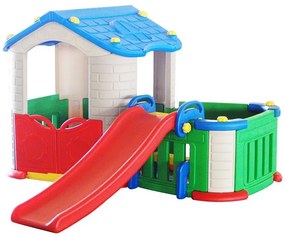 RkToys zahradní domeček + skluzavka