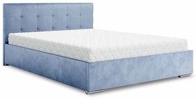 Manželská postel 140 cm Hermila (světle modrá) (s roštem a úložným prostorem). 1046947