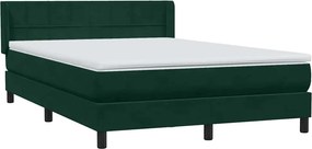 Box spring postel s matrací tmavě zelená 160x220 cm samet 3318162