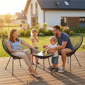 Sada zahradního nábytku na balkón a terasu Baby Mix černá