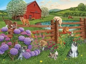 COBBLE HILL Puzzle Kočky na farmě XL / 275 dílků / od 9 let