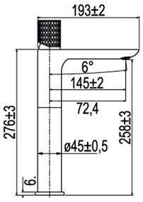 Mereo Viana umyvadlová baterie srojánková vysoká diamant bez výpusti chrom CBE10102A