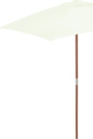 vidaXL Zahradní slunečník s dřevěnou tyčí 150 x 200 cm [44534] Barva: Písková