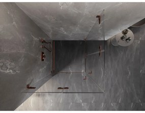 Mexen Lunar-F Duo, skládací sprchový kout 100 x 100 cm, 8mm čiré sklo, profil růžové zlato, 836-100L-100P-60-00