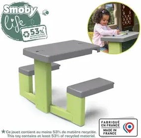 SMOBY Stoleček Life zeleno-šedá / se 2 lavicemi / 81 × 54 × 49 cm / od