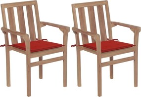 vidaXL Zahradní židle 2 ks podušky masivní teakové dřevo [3062220] Barva: Šedá
