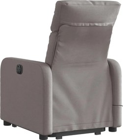 Elektrické zvedací masážní polohovací křeslo taupe textil 3206733