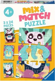 Puzzle ravensburger 051373 mix & match puzzle legrační zvířátka 3x24 dílků