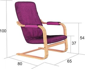 Bradop Pohupovací křeslo Denny R22 | Provedení: H - Hnědá,Látka: 222 - CORSIKA-222