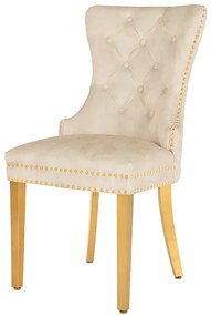 Designová židle Queen Lví hlava béžový samet