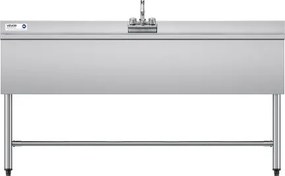 Dřez se 3 přihrádkami, Nerezová ocel 304 o průměru 18 VEVOR – 1524 × 470 × 838 mm