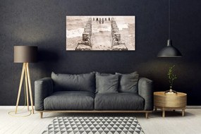 akrylový obraz Oceán Pláž Architektura 100x50 cm