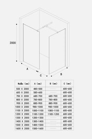 design sprchová zástěna WALK-IN BREMEN - CHROM Double