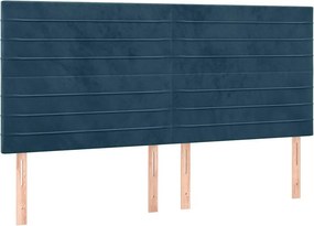 Box spring postel s matrací tmavě modrá 160x200 cm samet 3129283