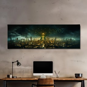 Obraz na plátně - Stromový kód - Město stínů FeelHappy.cz Velikost obrazu: 180 x 60 cm