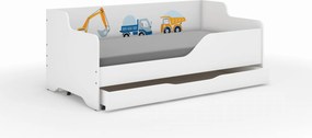 Wooden Toys Dětská postel LILU 160x80 MASZYNY – opěradlo