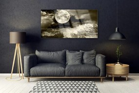 akrylový obraz Noc Měsíc Krajina 120x60 cm
