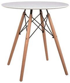 Kondela Jídelní stůl, bílá / buk, průměr 60 cm, Gamin NEW 60