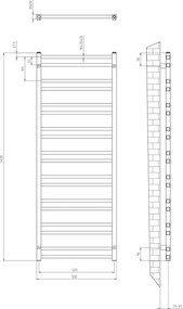 Sapho Sapho, MAKRO DOS topné těleso 550x1430 mm, černá mat, IR430TB