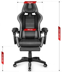 Herní židle  HC-1039 Gray-Black Mesh