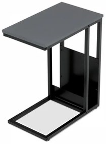 Odkládací stolek šedý MDF deska černý kov CT-607 GREY