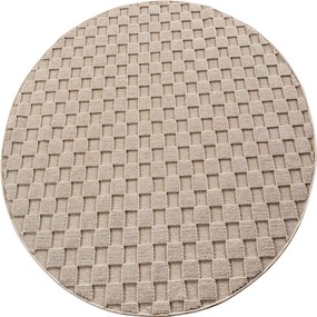 Ayyildiz, Kusový koberec Helix 2203 beige kruh, 160x160, béžová, chodba / předsíň