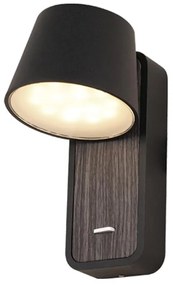 Zambelis H61 nástěnné LED svítidlo černé/hnědé, 7W, 3000K, 16,2cm