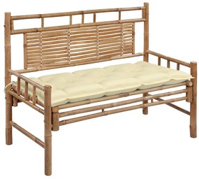 Zahradní lavice s poduškou 120 cm bambus 3063893