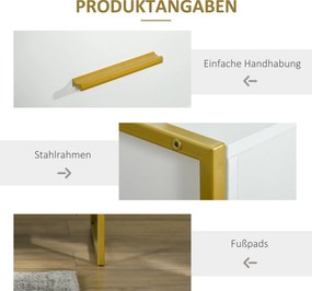 HOMCOM Sada 2 Moderních Nočních Stolků, 2 Noční Stolky do Ložnice a Obývacího Pokoj, s Šuplíkem a Otevřenou Policí, Moderní Design, MDF a Ocel, 45x40…