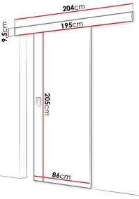Posuvné interiérové dveře SANITA 1 - 80 cm, dub sonoma