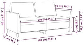 Petromila 2místná pohovka krémová 140 cm umělá kůže