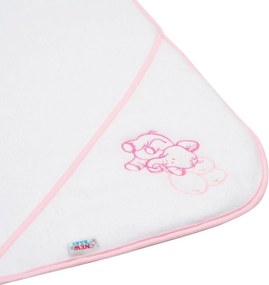 Dětská froté osuška s výšivkou a kapucí New Baby 80x80 bílá sloník