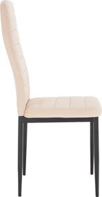 Jídelní židle SWISS - velvet látka, Dulux béžová / černá