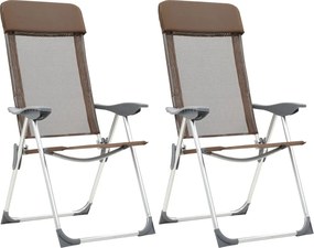 vidaXL Skládací kempingové židle 2 ks hliníkové [44305] Barva: Hnědá