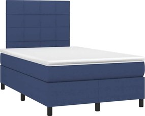 Box spring postel s matrací a LED modrá 120x190 cm textil 3270203