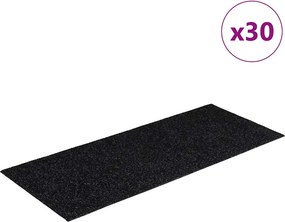 Schodové rohože samolepicí 30 ks 60 x 25 cm černé obdélníkové 3365705