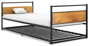 vidaXL Rám vysouvací postele černý kov 90 x 200 cm